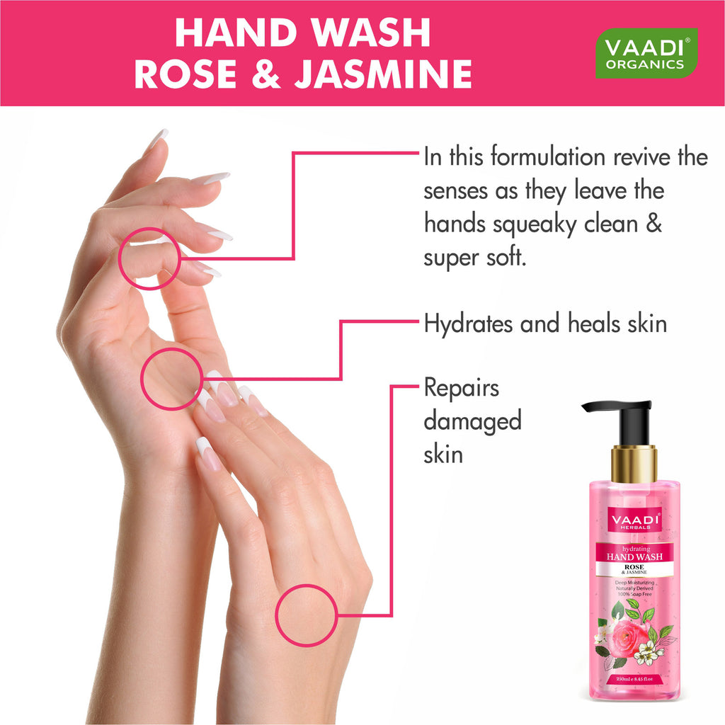 Hydrating Organic Rose & Jasmine Hand Wash (250 ml / 8.5 ...