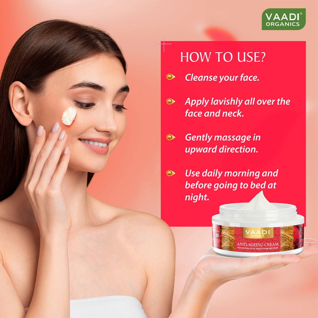 Organic Anti Ageing Cream with Almond, Wheatgerm - Boosts Col...