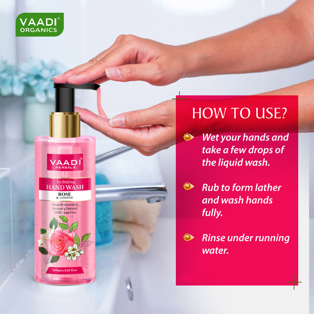 Hydrating Organic Rose & Jasmine Hand Wash (250 ml / 8.5 ...