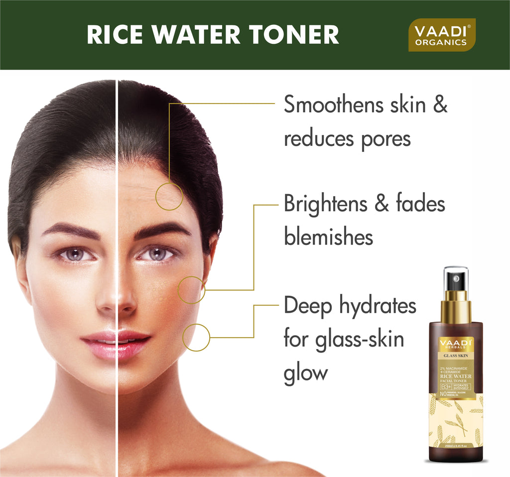 2% Niacinamide + Ceramide Rice Water Facial Toner - B3+ | Bri...